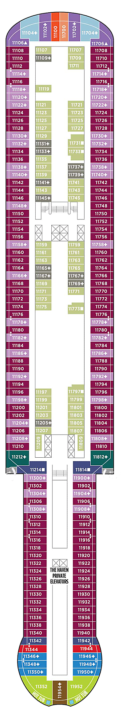 Norwegian Viva Deck 11 - Activities & Deck Plan Layout