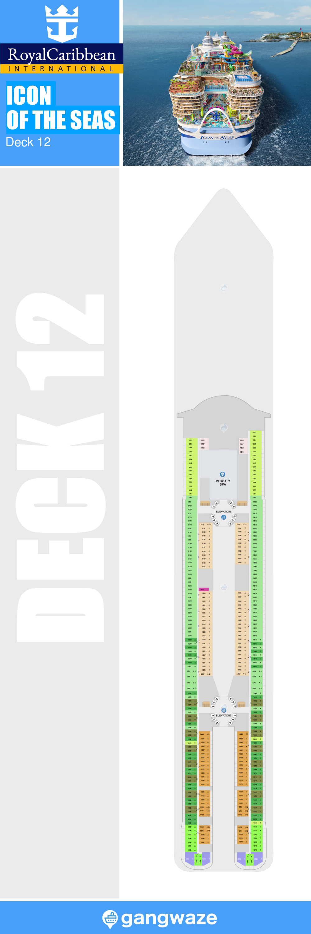 Icon of the Seas Deck 12 - Activities & Deck Plan Layout