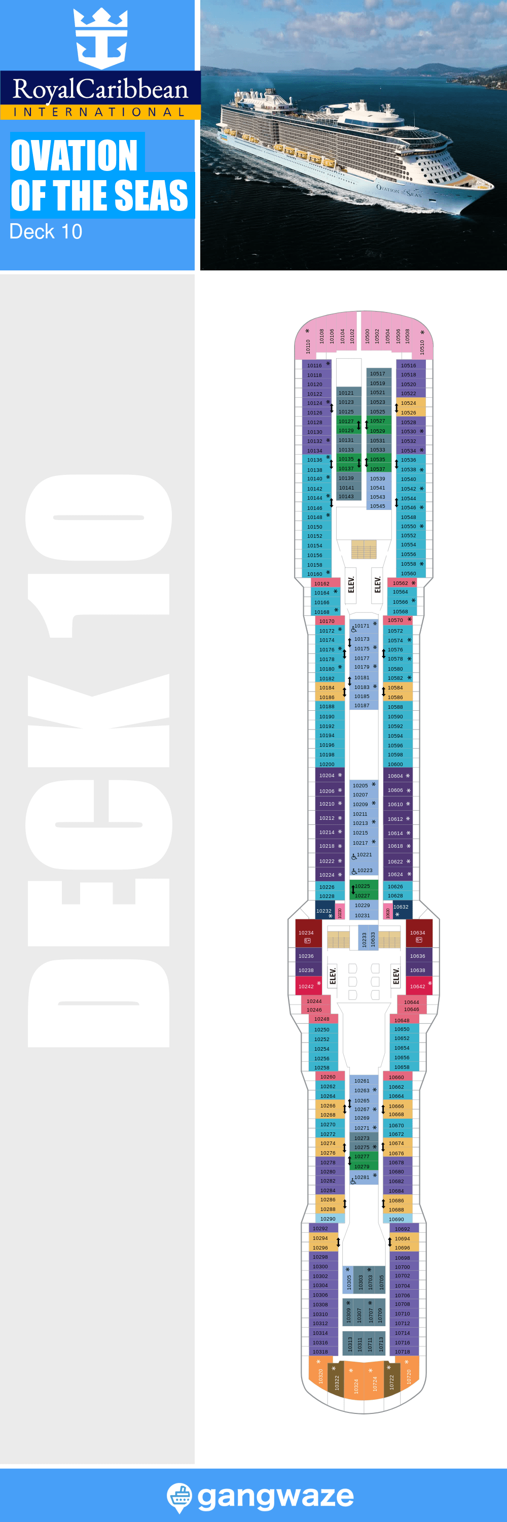 Ovation of the Seas Deck 10 - Activities & Deck Plan Layout