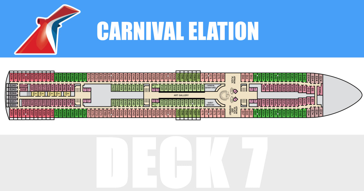 Carnival Elation Deck 7 - Activities & Deck Plan Layout
