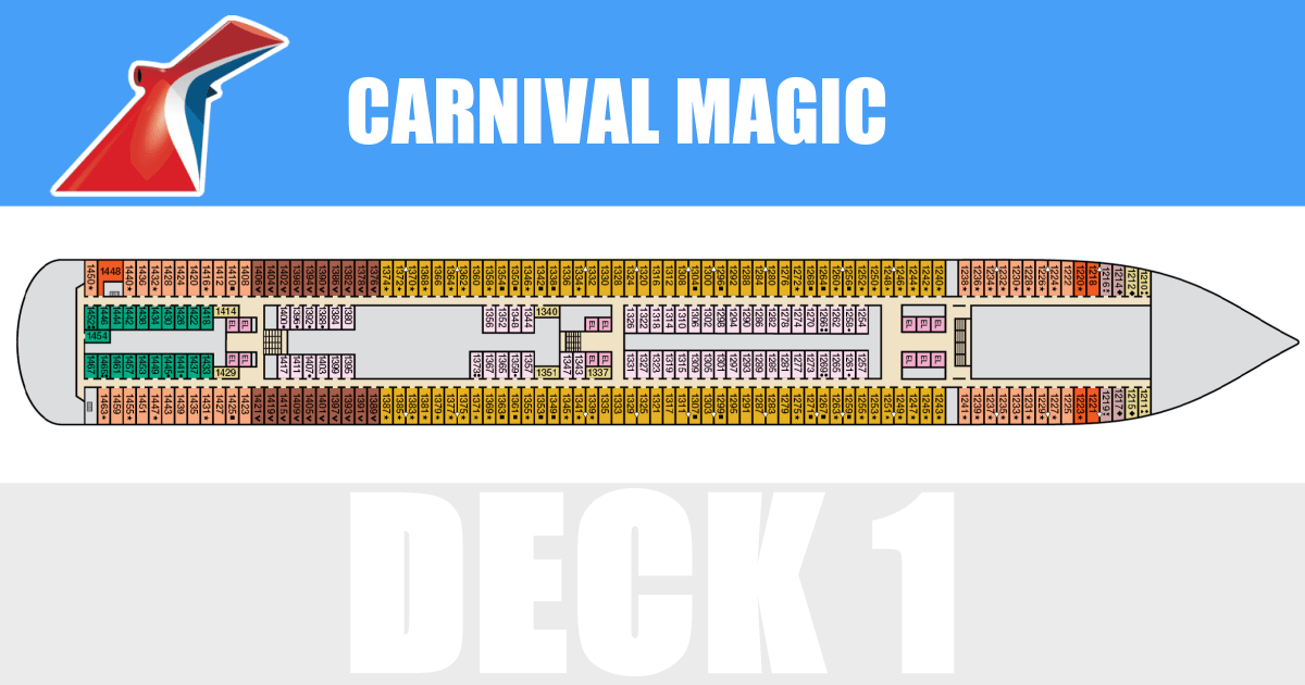 Carnival Magic Deck 1 - Activities & Deck Plan Layout