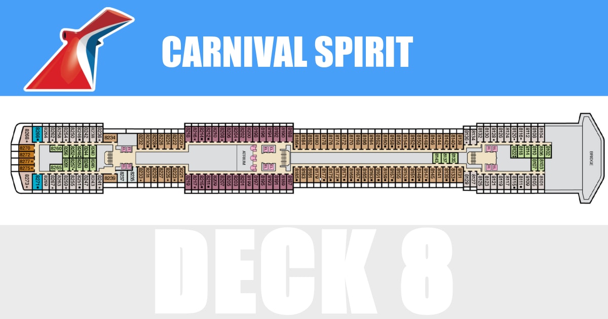 Carnival Spirit Deck 8 - Activities & Deck Plan Layout