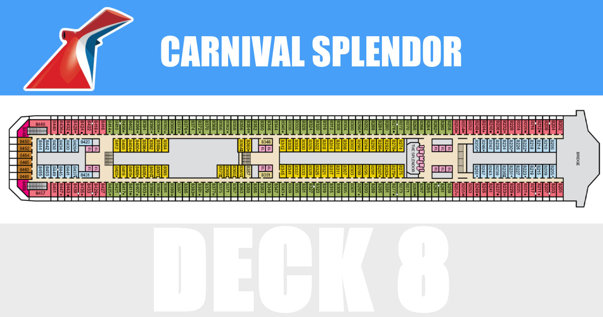 Carnival Splendor Deck 8 - Activities & Deck Plan Layout