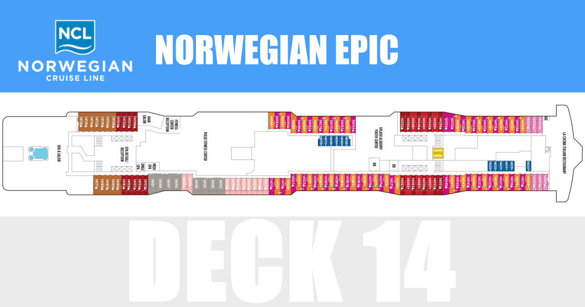 Norwegian Epic Deck 14 - Activities & Deck Plan Layout