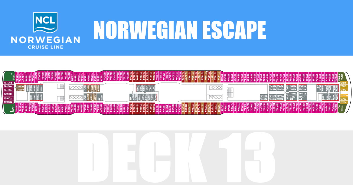 Norwegian Escape Deck 13 - Activities & Deck Plan Layout