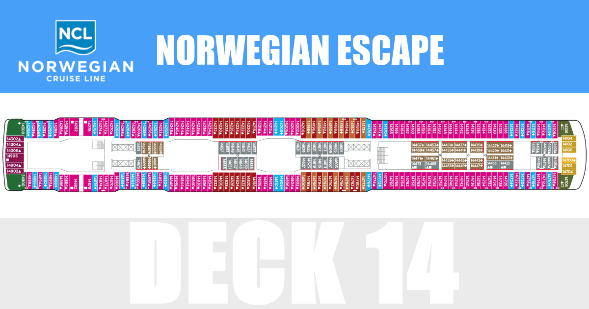 Norwegian Escape Deck 14 - Activities & Deck Plan Layout