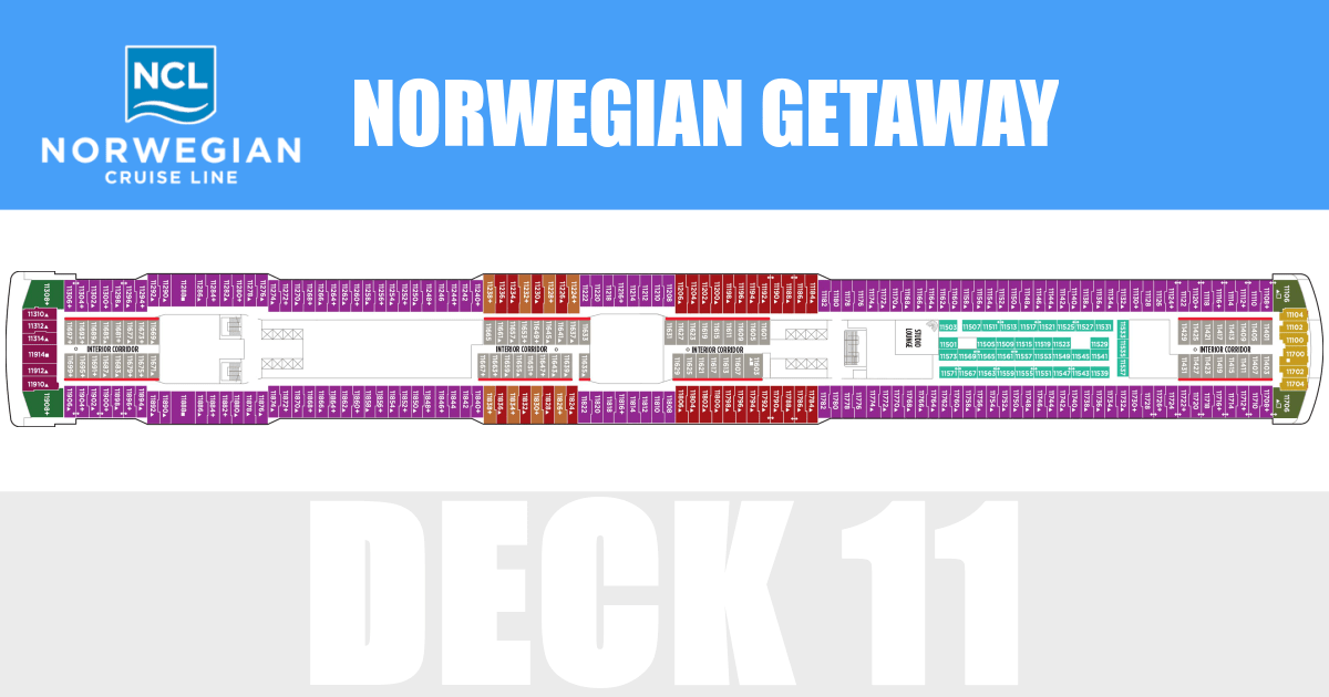 Norwegian Getaway Deck 11 - Activities & Deck Plan Layout