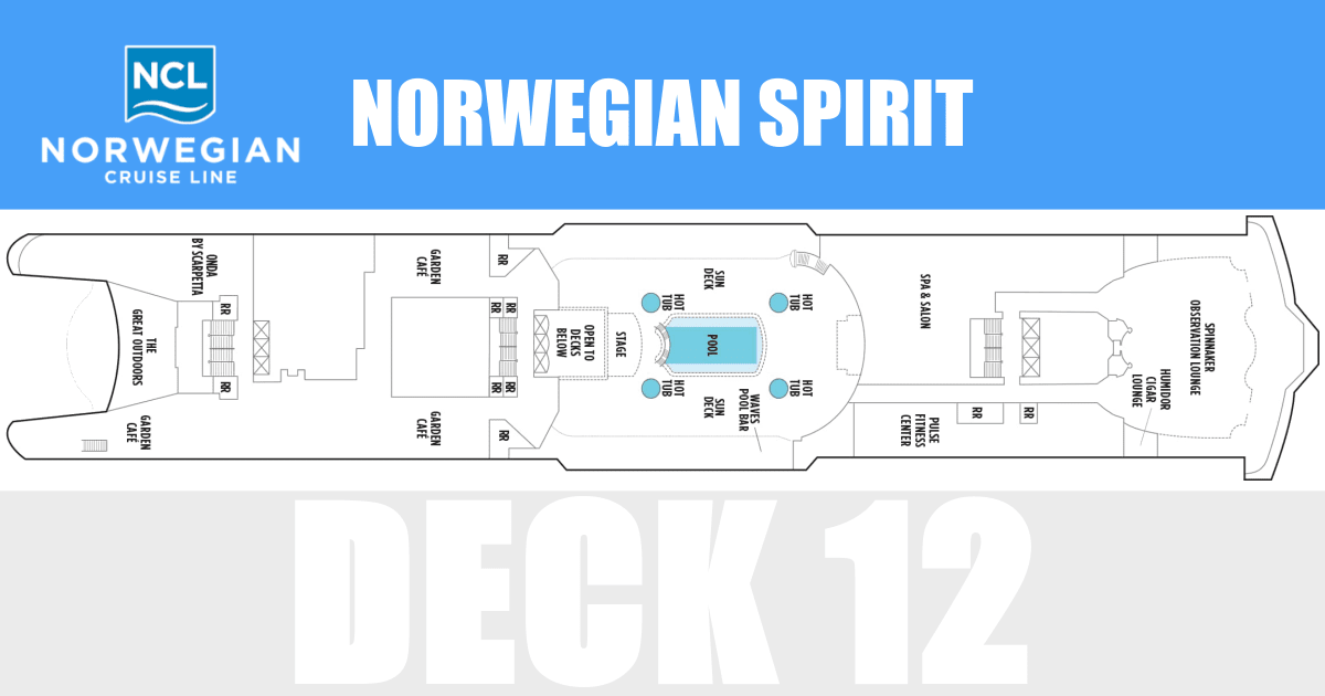 Norwegian Spirit Deck 12 - Activities & Deck Plan Layout