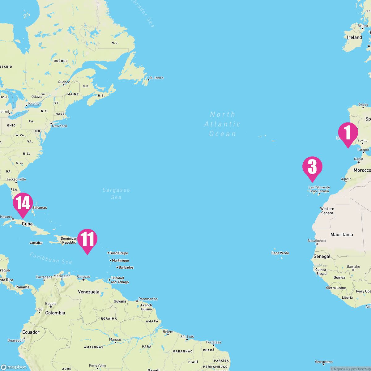 Azamara Journey - November 20th, 2024 - Cruise Map & Port Info