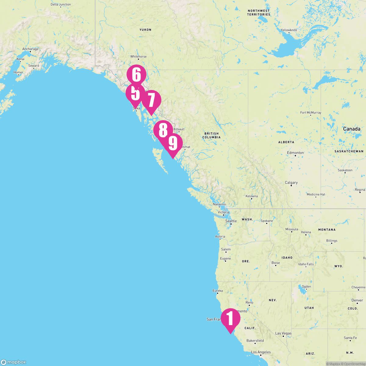 Crown Princess - June 6th, 2024 - Cruise Map & Port Info