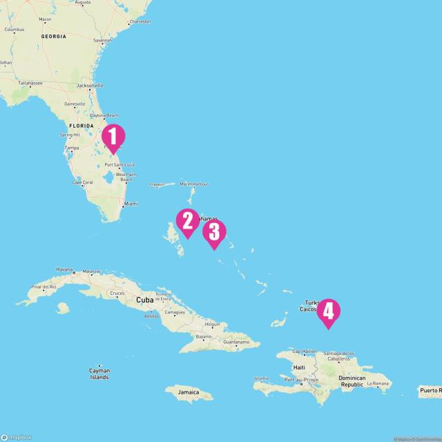 Carnival Freedom - February 1st, 2025 - Cruise Map & Port Info