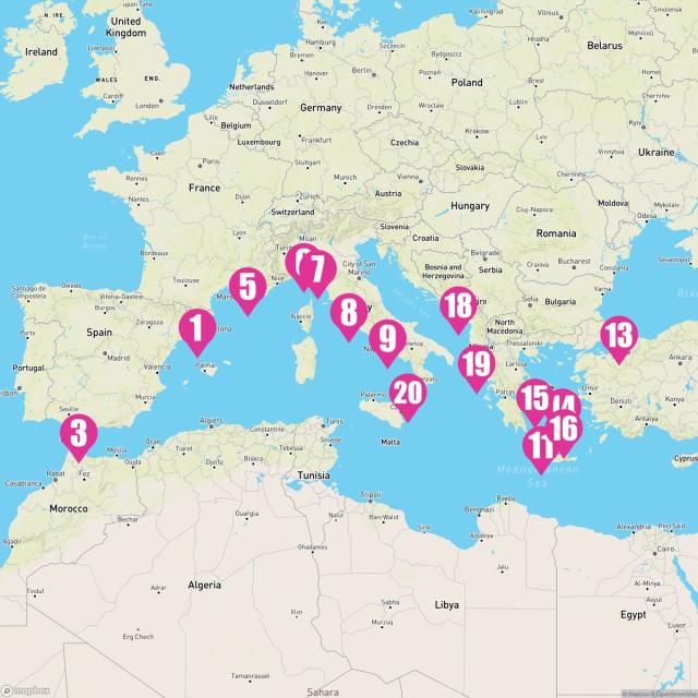 Sun Princess - August 9th, 2025 - Cruise Map & Port Info
