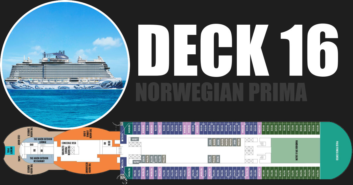 Norwegian Prima Deck 16 - Cabins & Activities