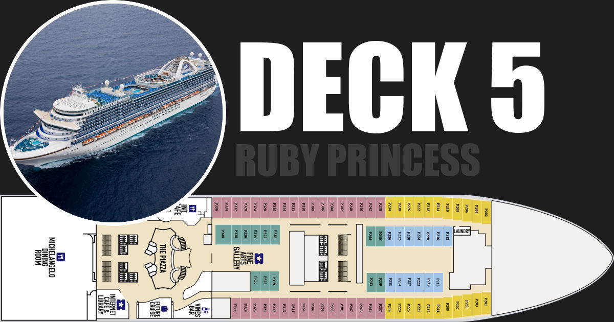 Ruby Princess Deck 5 - Cabins & Activities