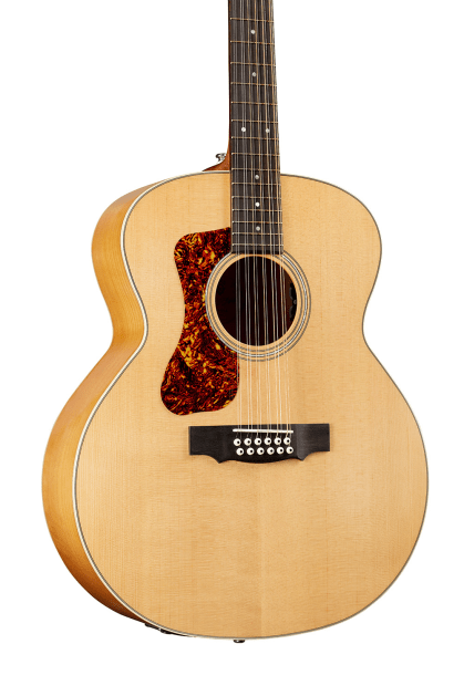 Guild F-2512E Left-Handed Jumbo Acoustic-Electric Guitar, Solid Spruce ...