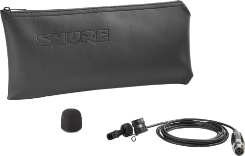 Shure WL185MB/C-TQG Cardioid Condenser Lavalier Microphone, Black ...