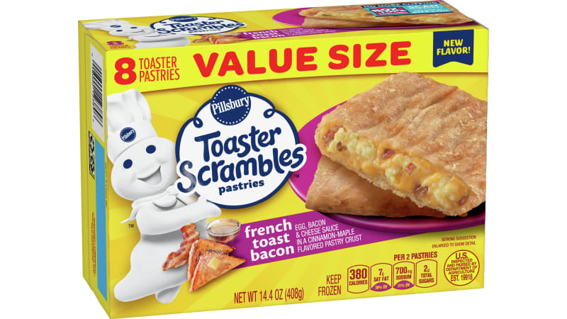 Pillsbury™ French Toast Bacon Toaster Scrambles 8ct - Pillsbury.com