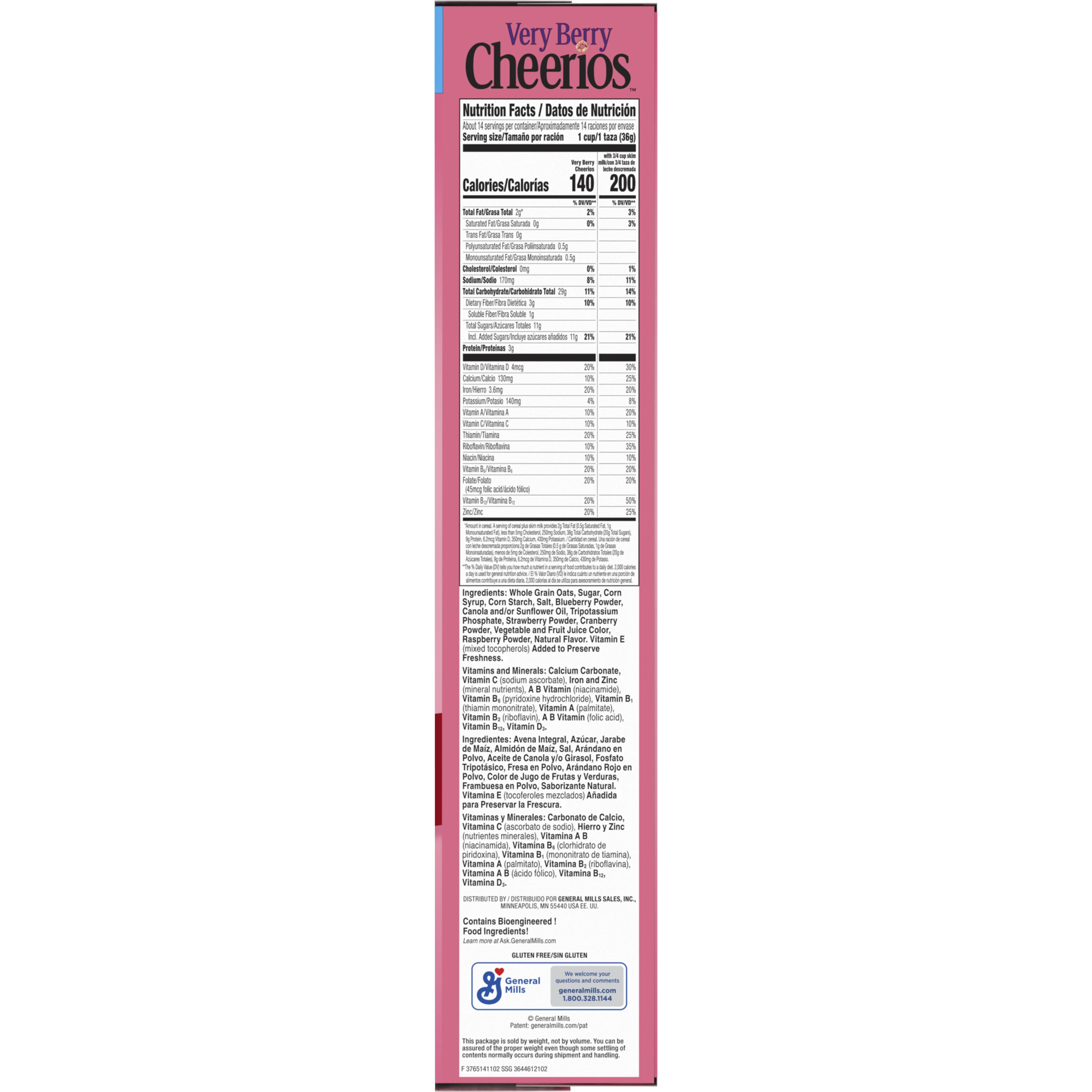 Cheerios Cereal Nutrition Facts