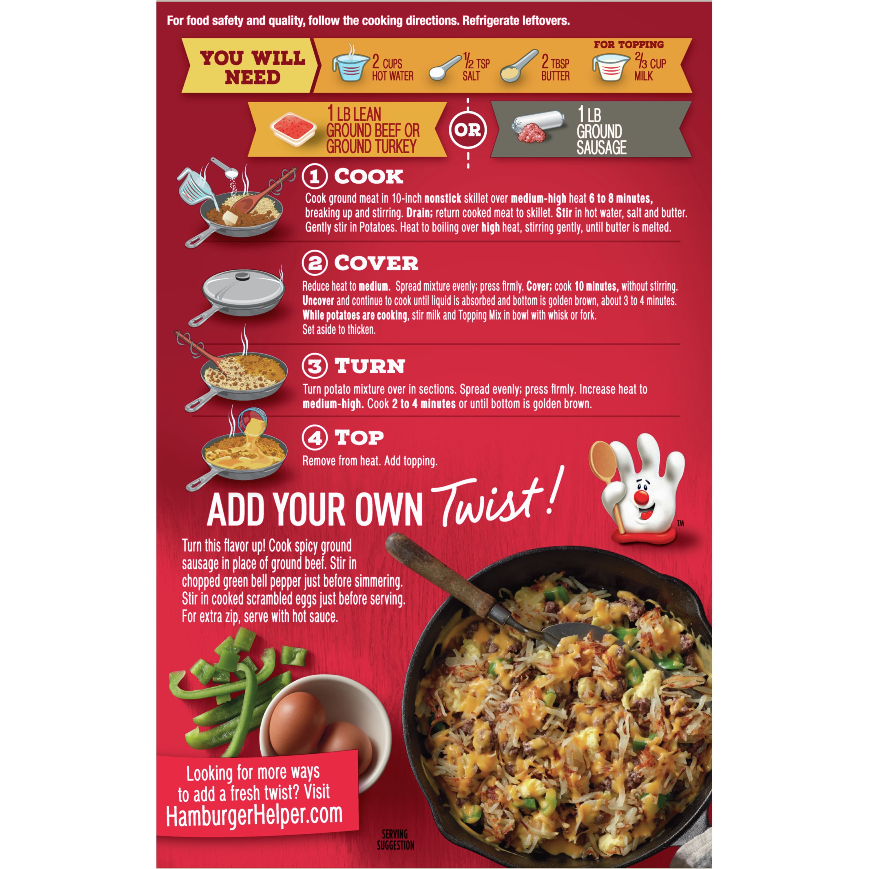 Cheesy Hashbrown Hamburger Helper Recipe | Besto Blog