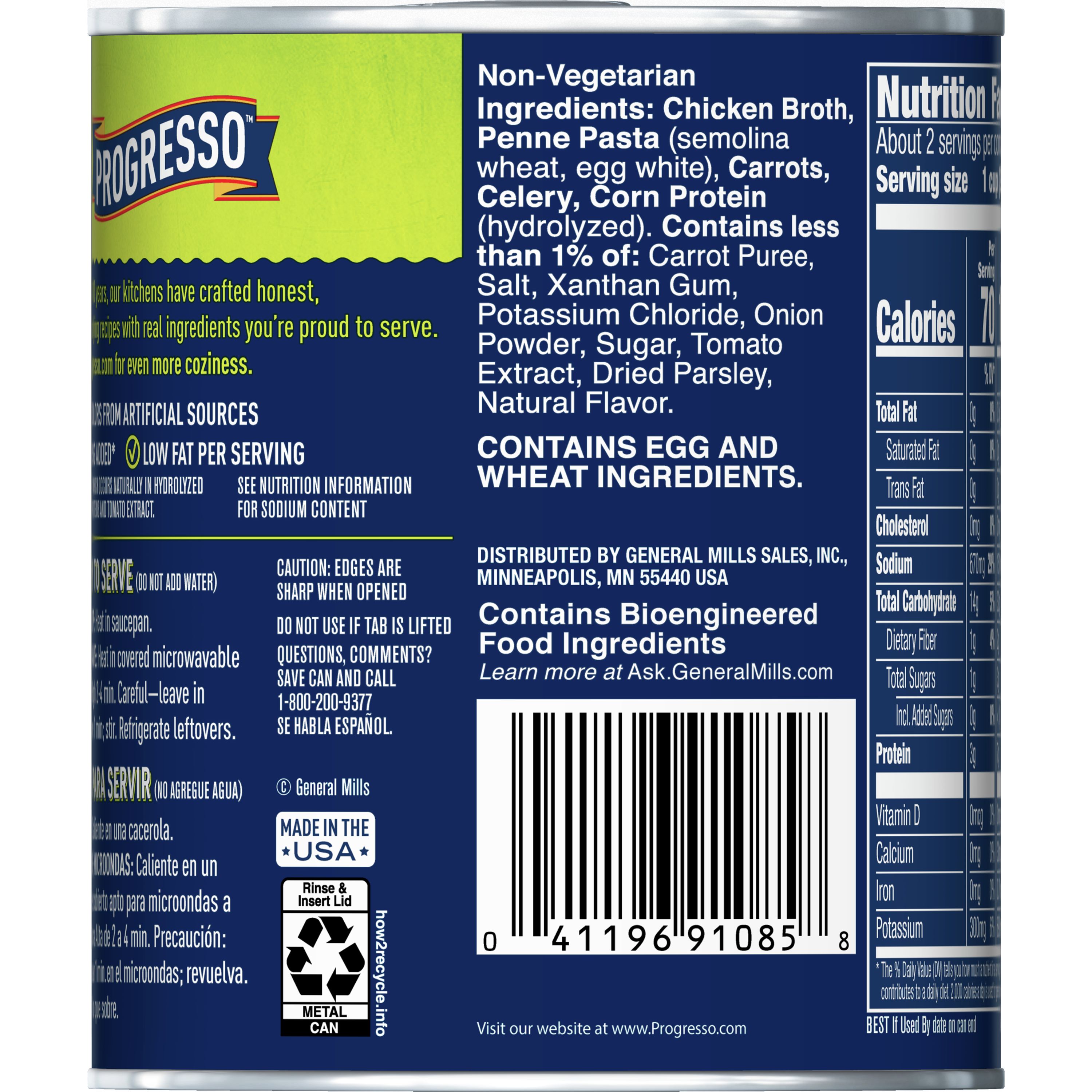 Progresso Soup Label