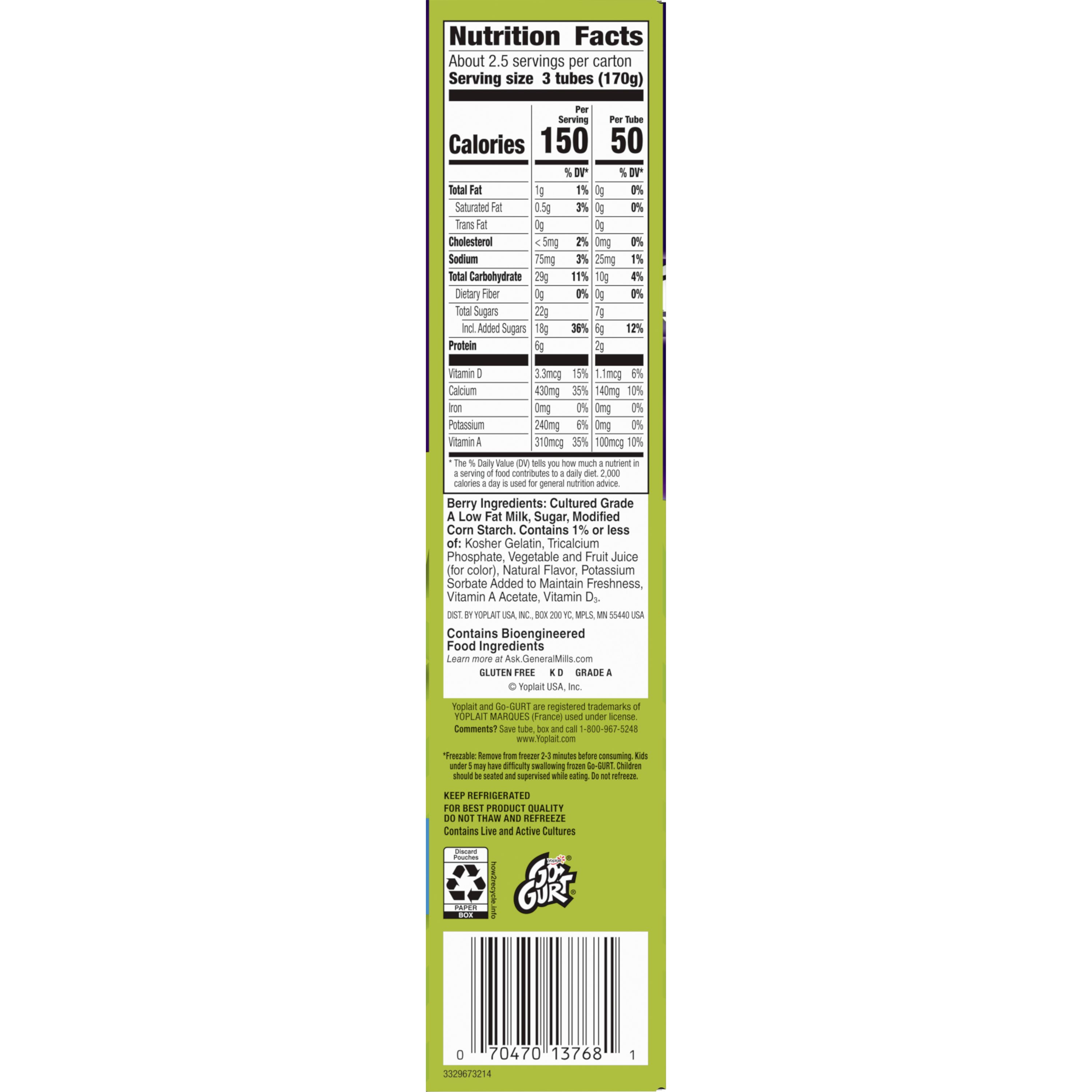 Yoplait Go Gurt Nutrition Label Blog Dandk