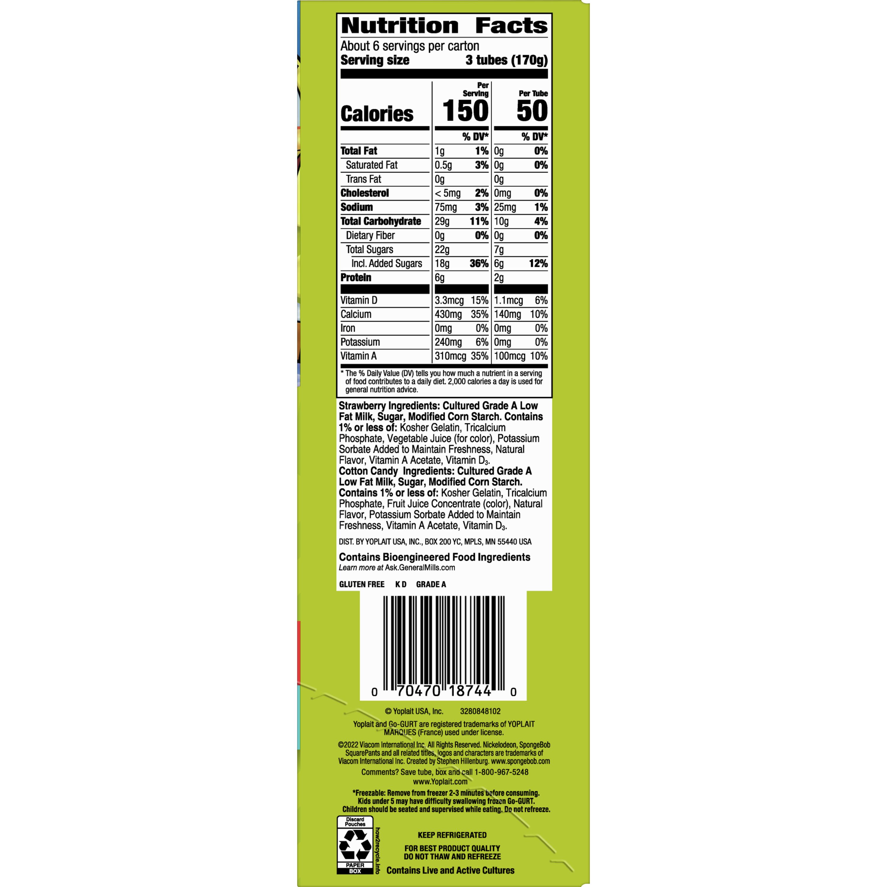 Spongebob Gogurt Nutrition Facts | Besto Blog