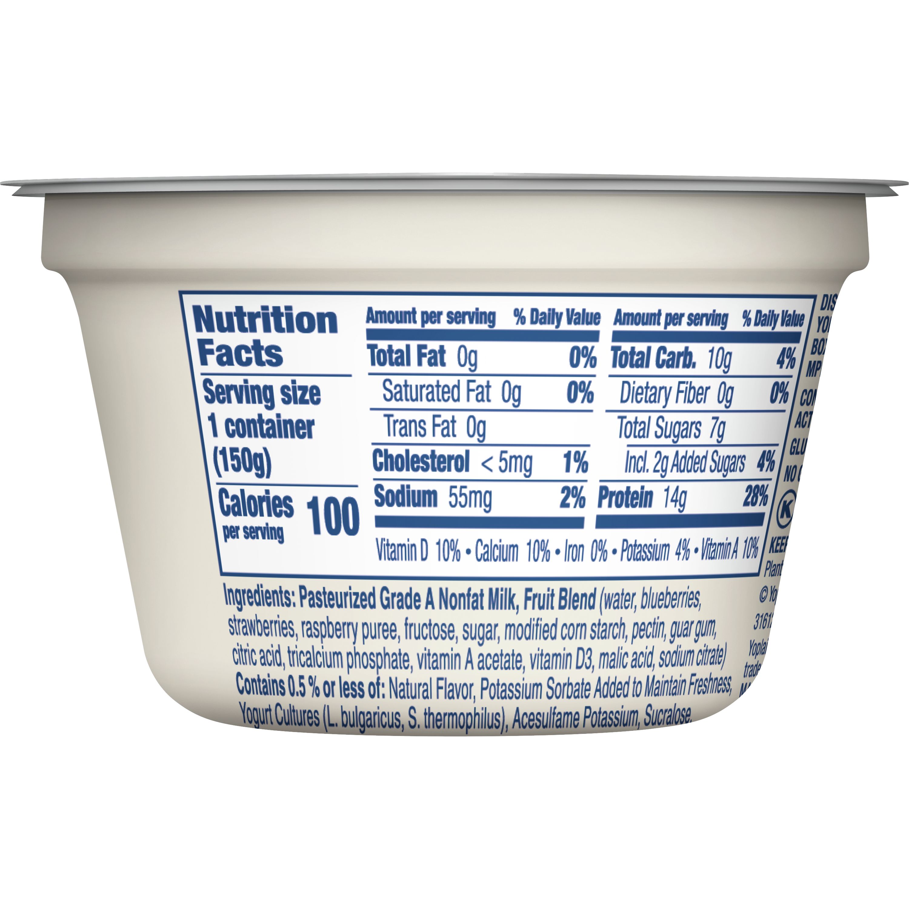 Yoplait Greek Yogurt Nutrition Label