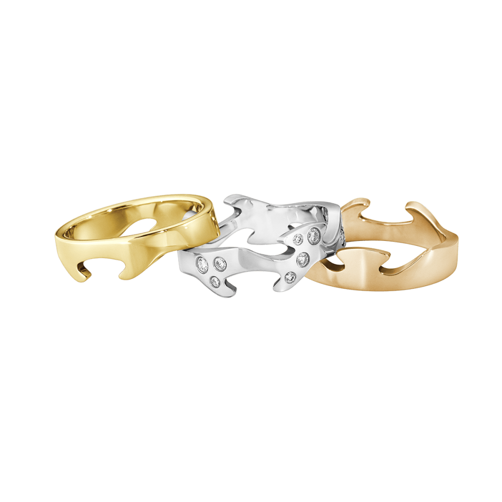 Fusion 3 piece 18kt. gold ring with brilliant cut diamonds Fusion 3 piece 18kt. gold ring with brilliant cut diamonds