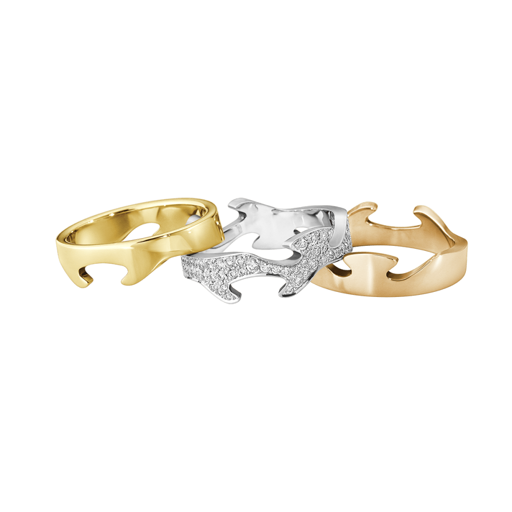 Fusion 3 piece 18kt. gold ring with diamonds | Georg Jensen Fusion 3 piece 18kt. gold ring with diamonds | Georg Jensen