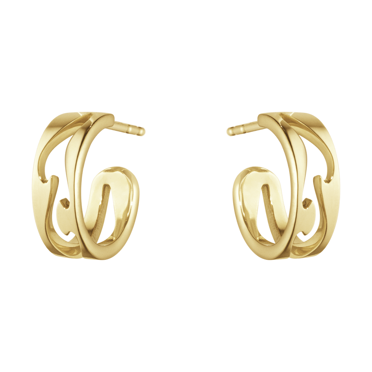 Fusion 18 Kt. yellow gold open earhoop | Georg Jensen Fusion 18 Kt. yellow gold open earhoop | Georg Jensen