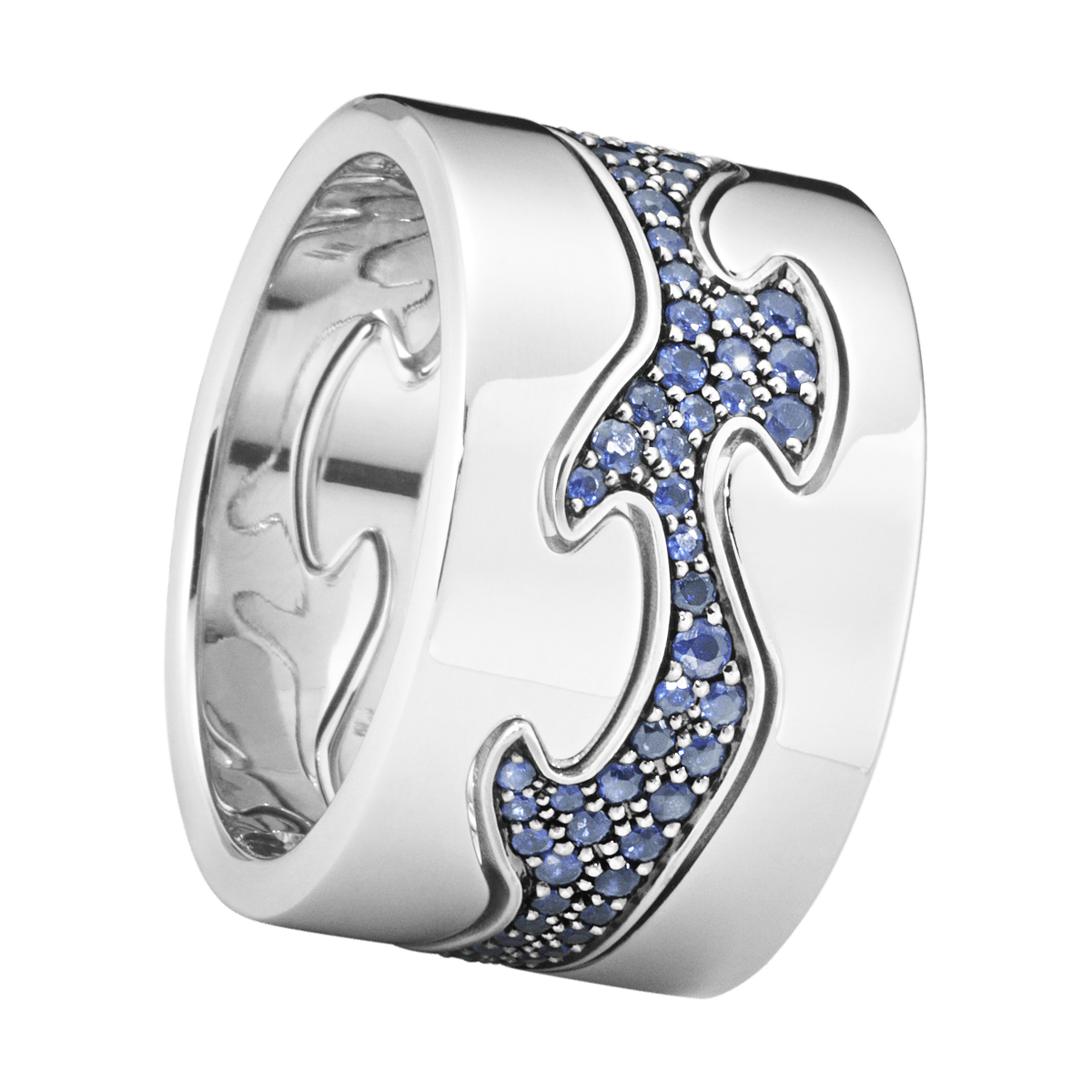 Fusion white gold centre ring with sapphires | Georg Jensen Fusion white gold centre ring with sapphires | Georg Jensen