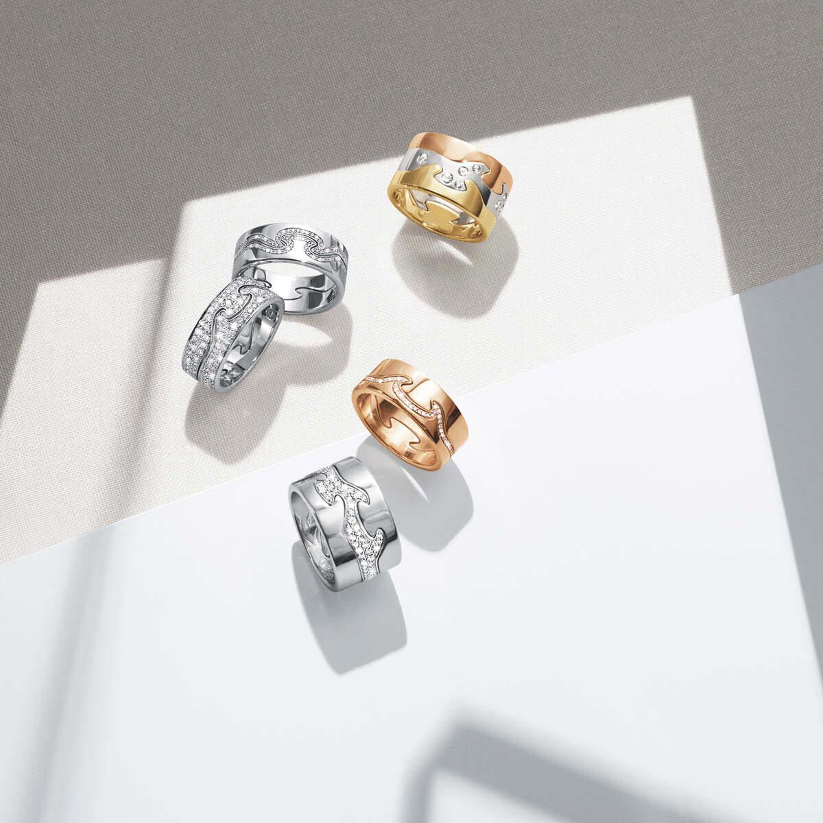 Fusion 2 piece ring in white gold and diamonds | Georg Jensen Fusion 2 piece ring in white gold and diamonds | Georg Jensen