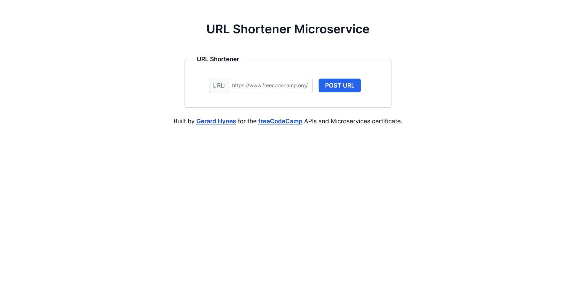 GitHub - gerhynes/url-shortener-microservice: A URL shortener microservice built for the ...