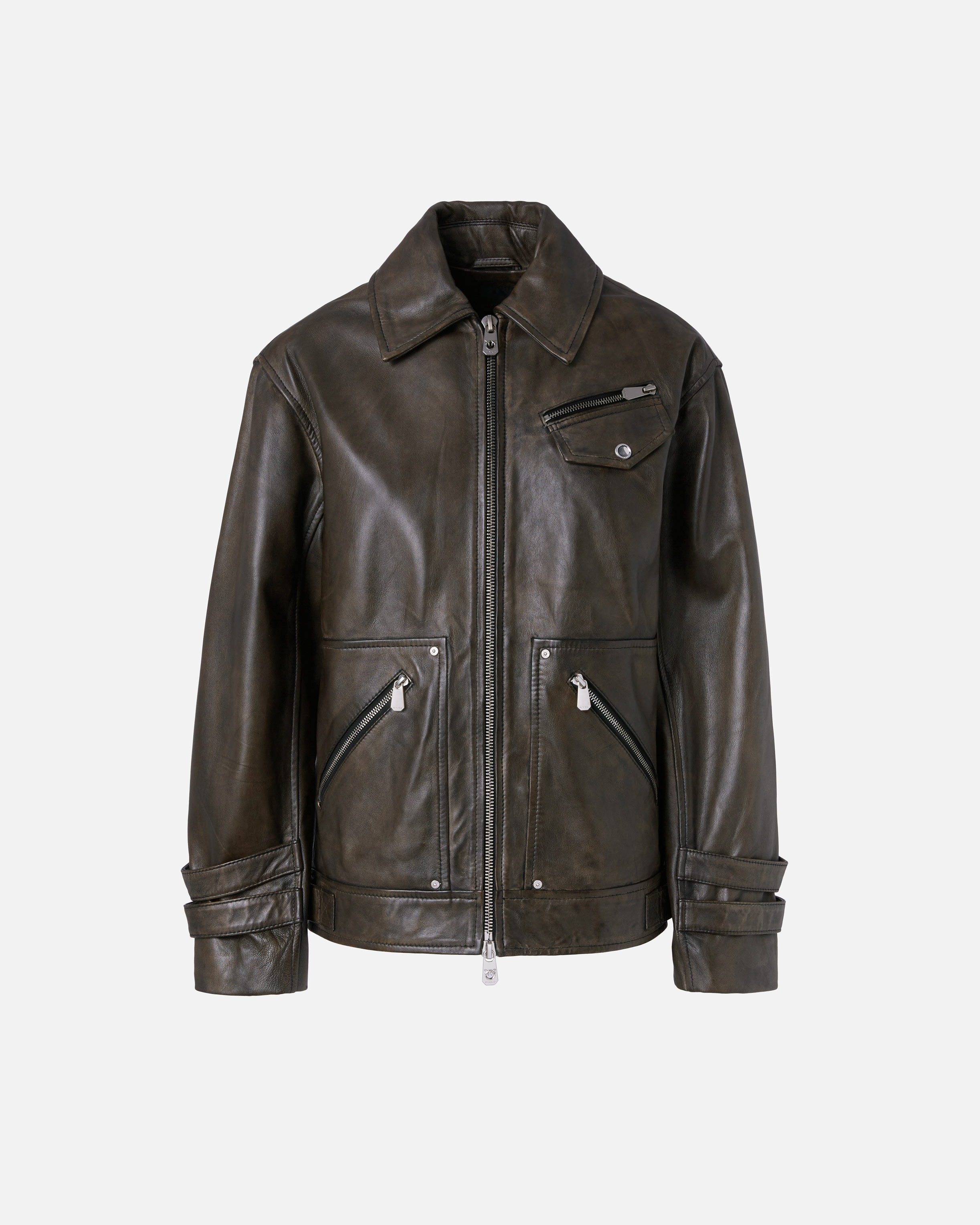 Old-effect leather jacket PINKO → Shop Online Old-effect leather jacket PINKO → Shop Online