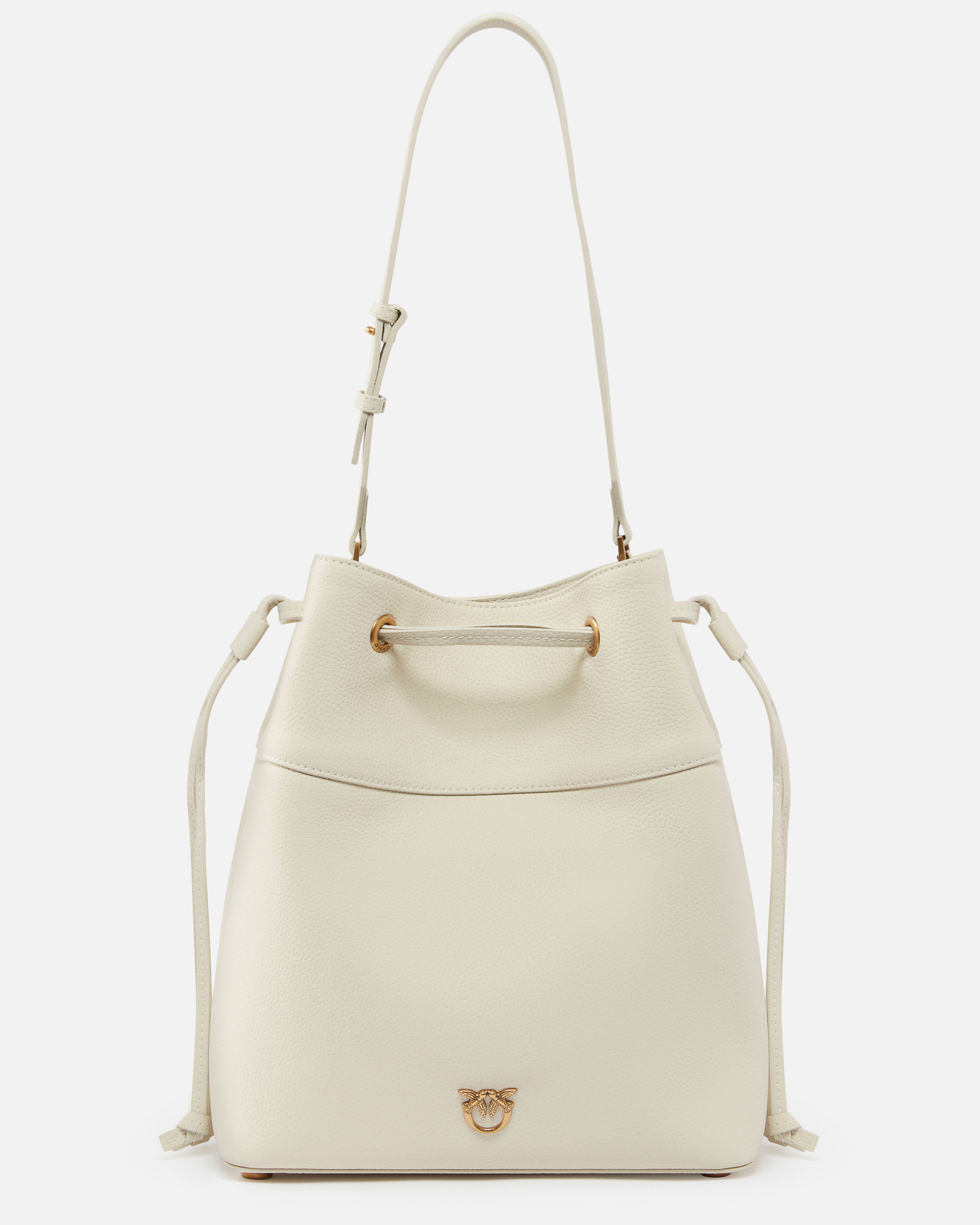 Leather bucket bag with shoulder strap PINKO → Shop Online Leather bucket bag with shoulder strap PINKO → Shop Online