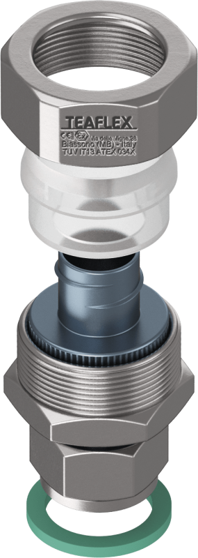 EXCMF nickel plated brass female thread fitting IP67 ATEX | Teaflex