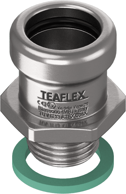 Raccordo EXFIM ad innesto rapido in acciaio inox AISI 316L filetto maschio IP67 ATEX | Teaflex