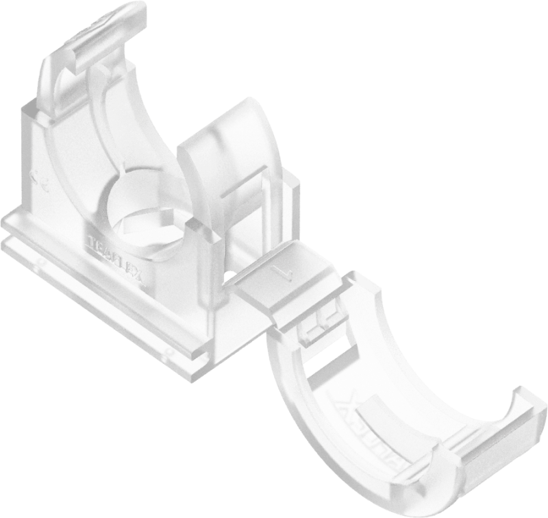 SC one-piece tube clamp in PVDF with integrated safety clip. | Teaflex