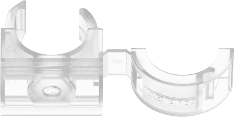 SC one-piece tube clamp in PVDF with integrated safety clip. | Teaflex