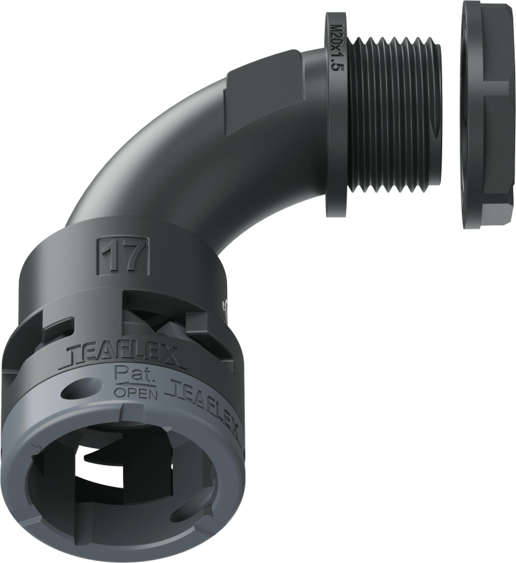 Raccordo BN a 90° senza spigoli interni in poliammide IP66 cULus | Teaflex