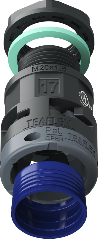 SM polyamide straight male thread fitting IP68/IP69K cULus | Teaflex