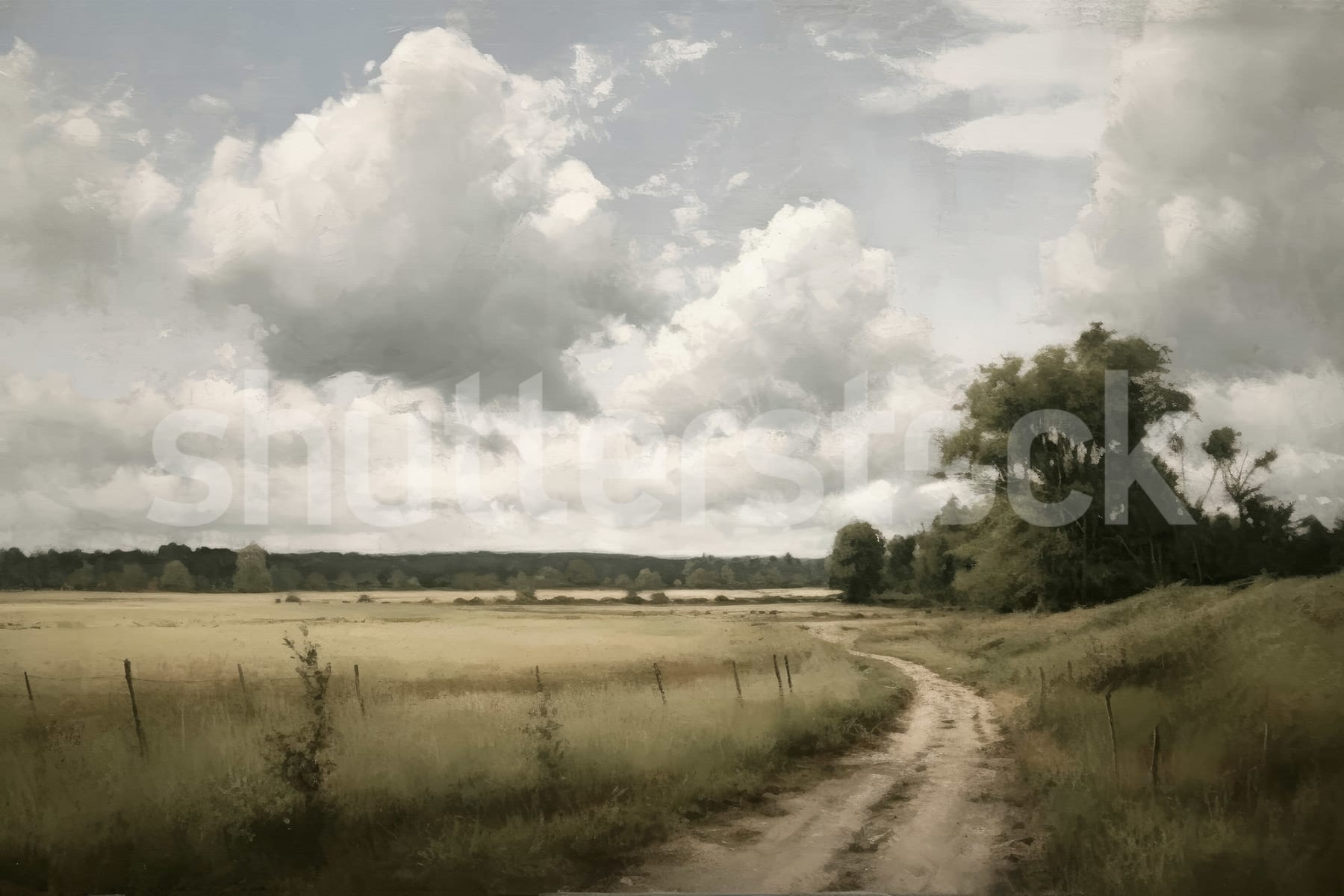 Country Road Painting, Beige | Rebel Walls