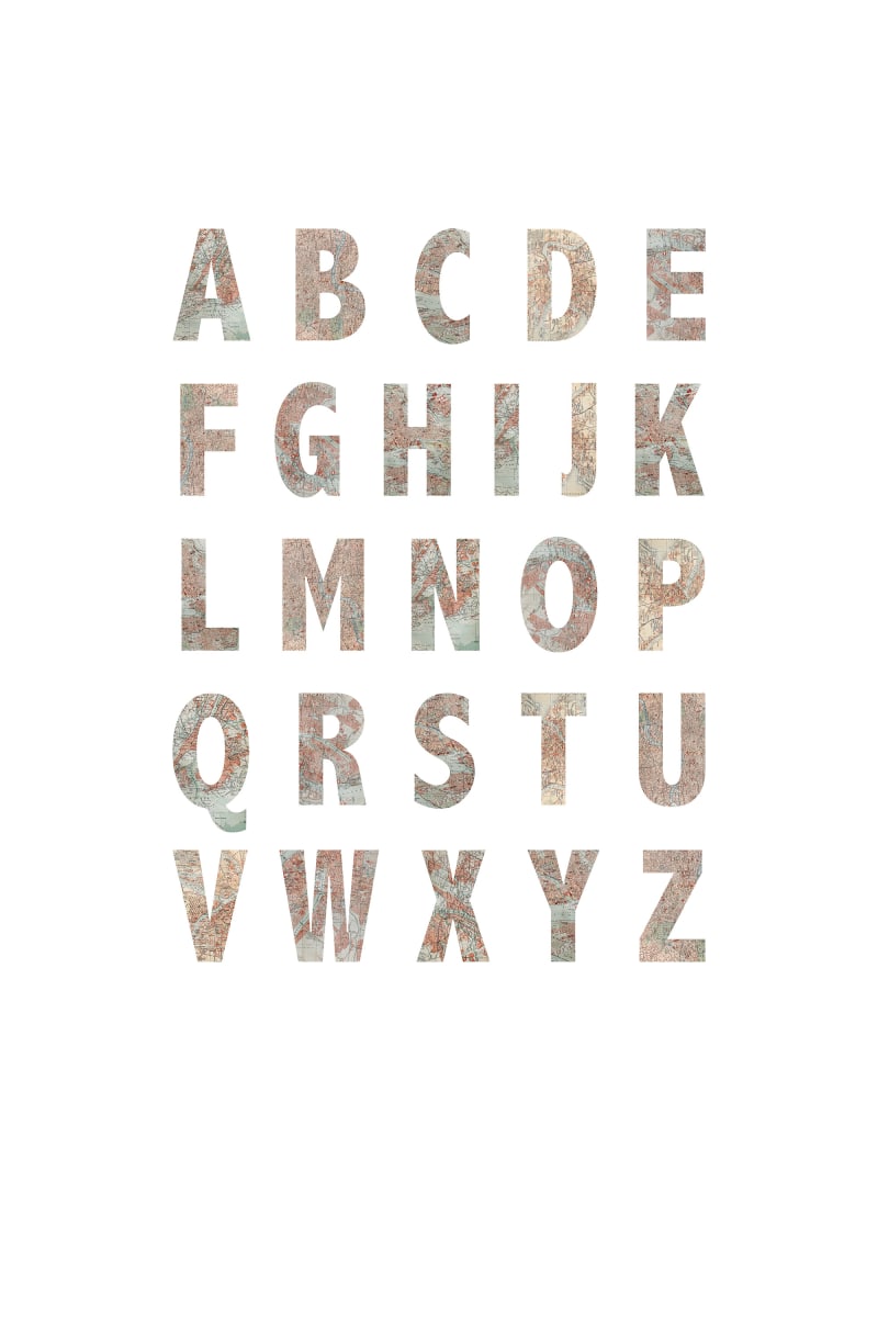 Map Alphabet - Wallpaper | Rebel Walls
