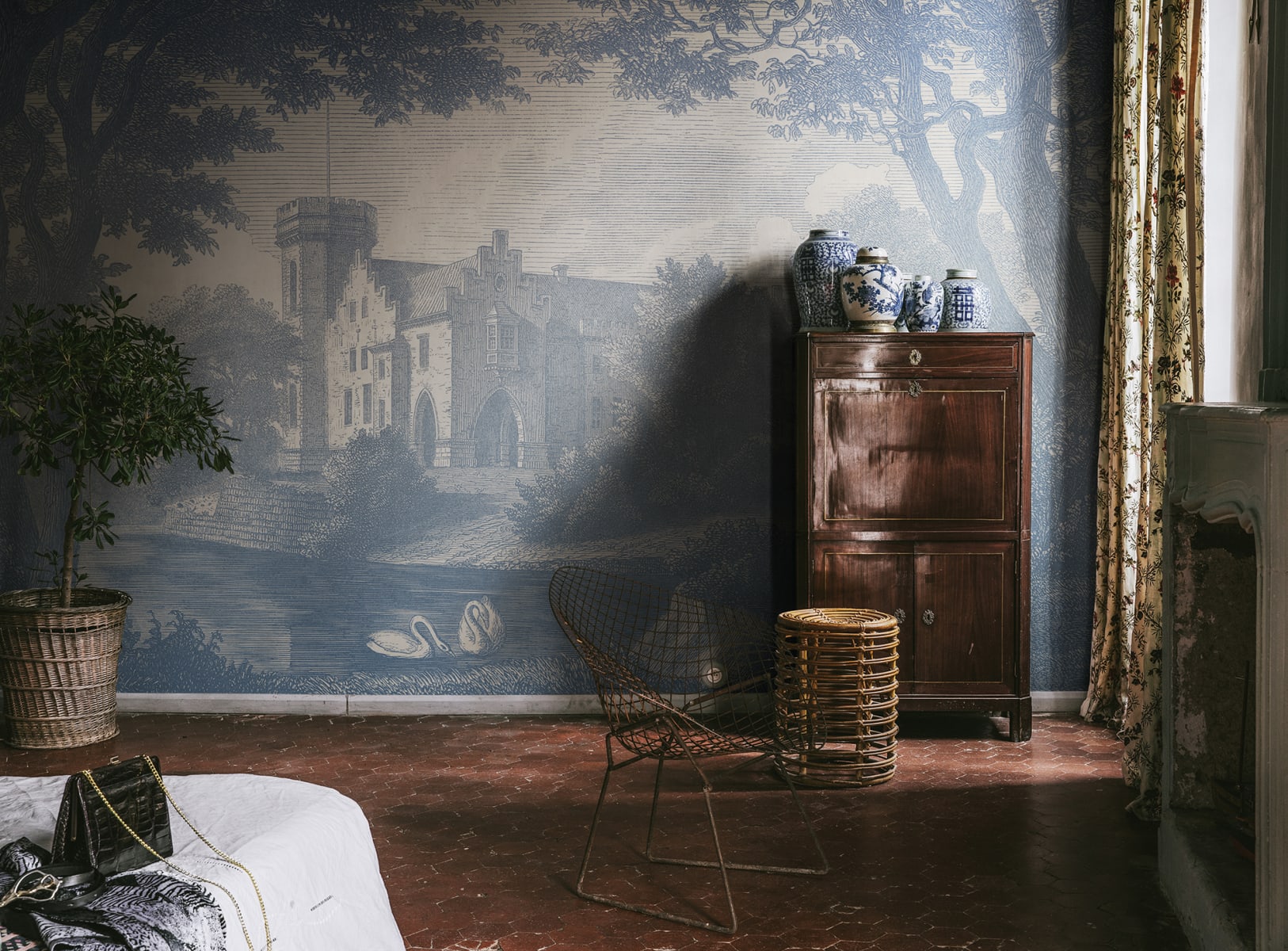 Swan Pond Blue - Rebel Walls