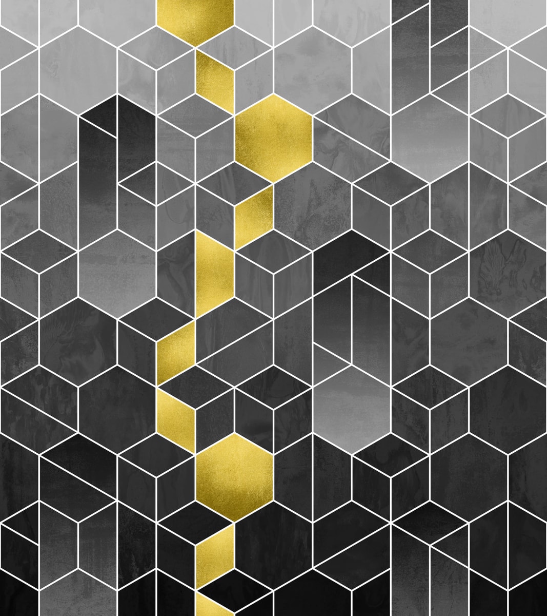 Gradient Geometry, Graphite | Rebel Walls