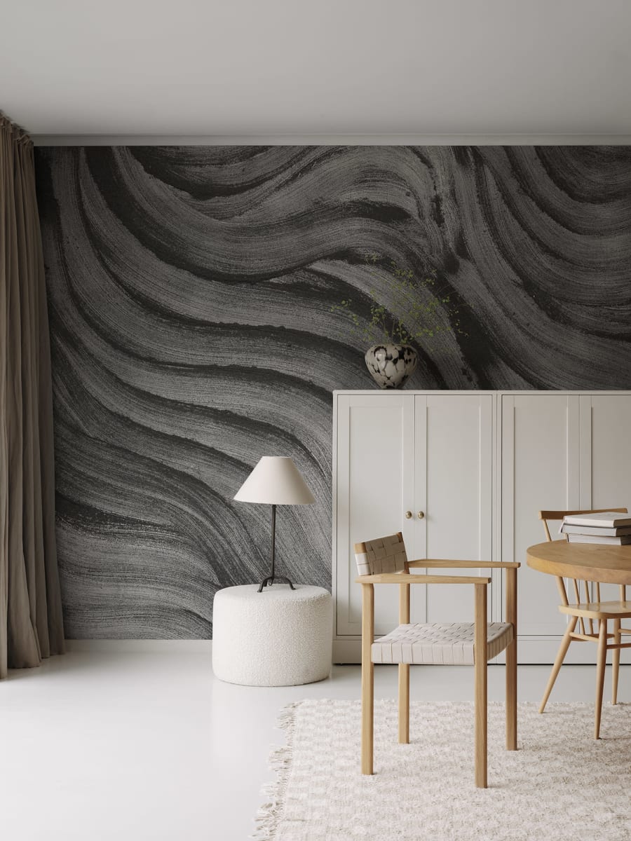 Smoky Swirl, Graphite - Rebel Walls