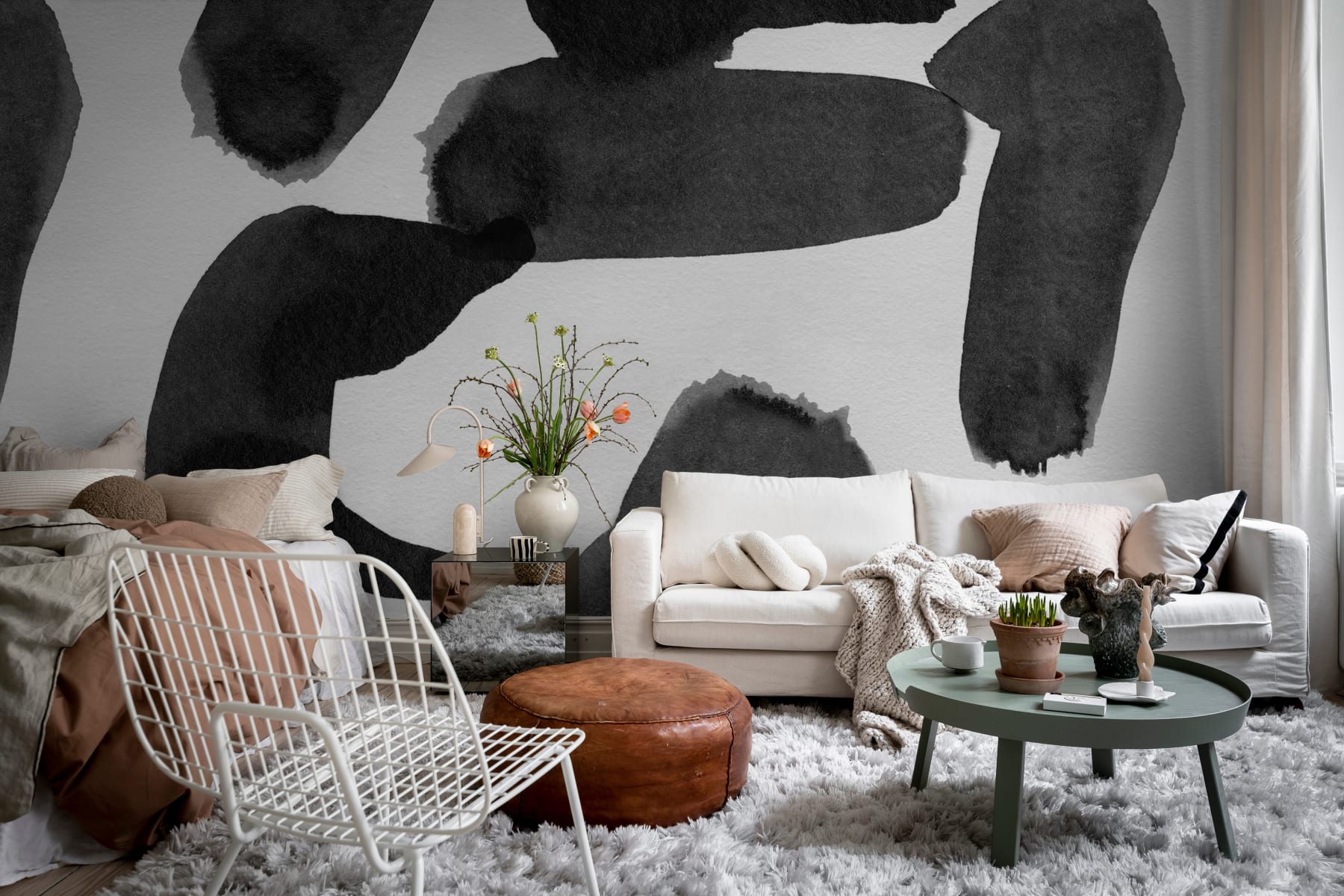 Wiggle Shapes, Graphite - Rebel Walls