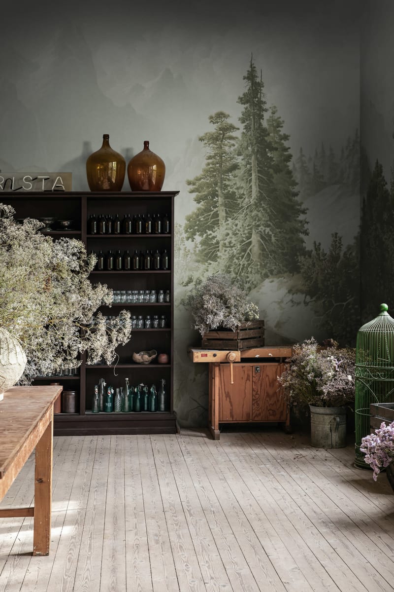 Mountain Horizon, Green - Rebel Walls