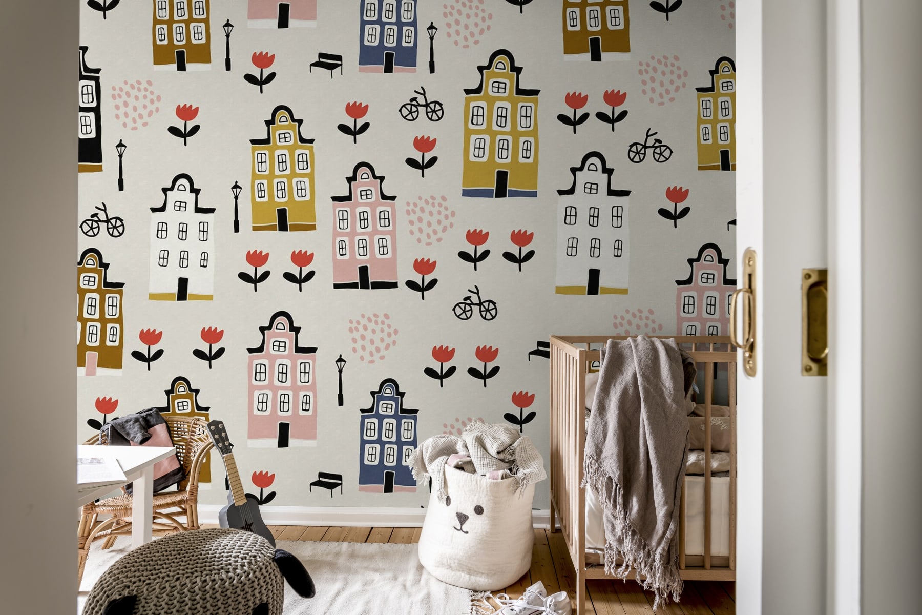 Sweet Town, Pastel - Tapet | Rebel Walls