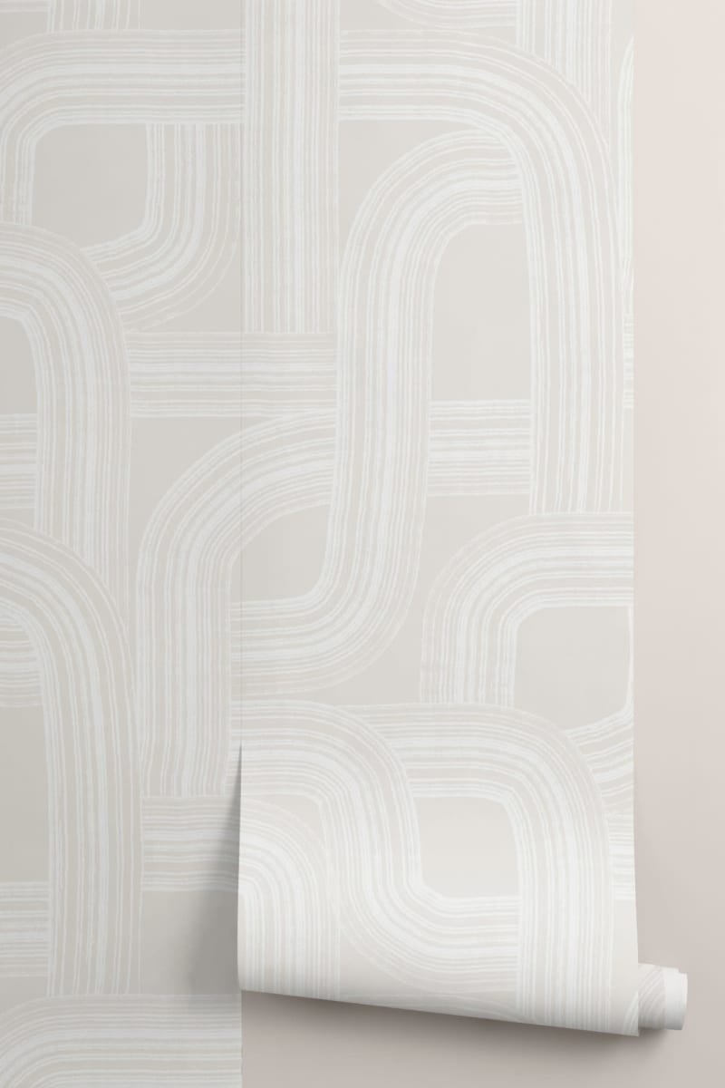 Papier Peint Panoramique Minimaliste Beige - Hovia